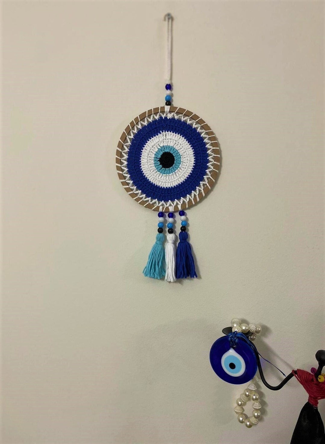 Evil Eye Bead Pattern Handmade Wall Ornament Door Ornament - Etsy