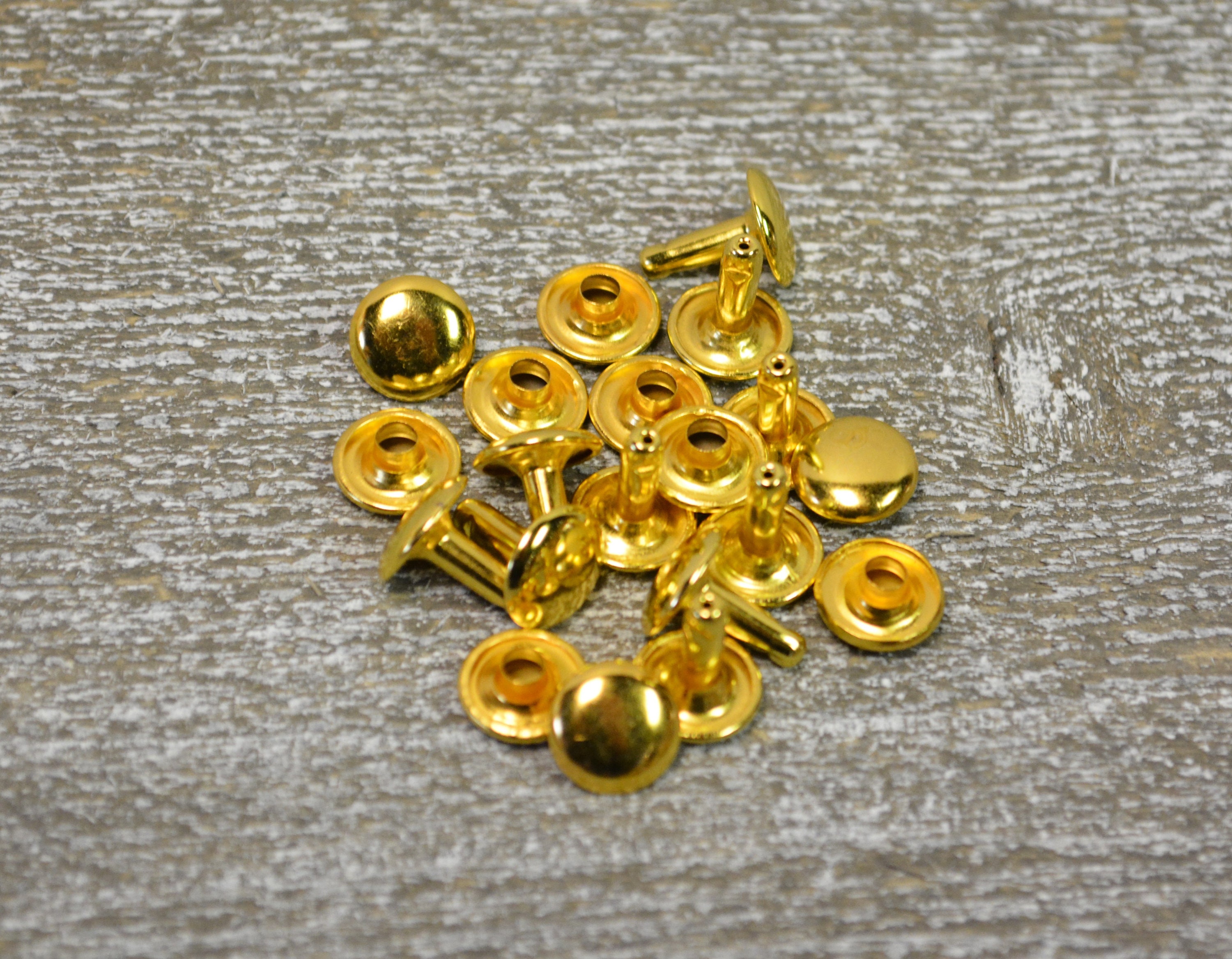 100 Sets Rivets, Gold Double Cap Rivets, Gold Leather Rivets, Gold ...
