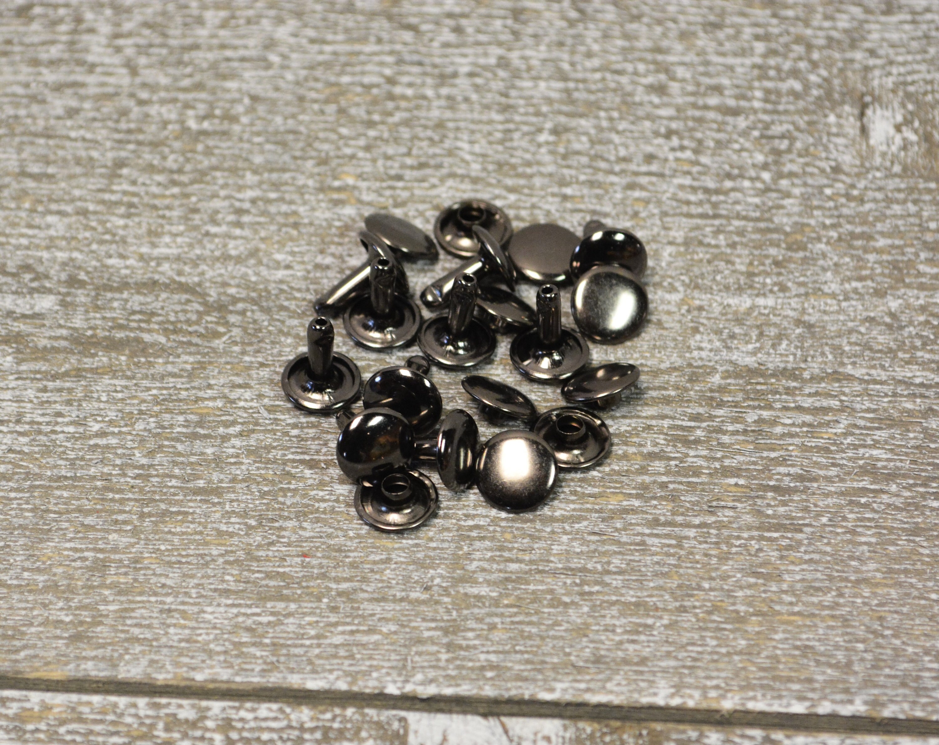 100 Sets Rivets, Gun Metal Double Cap Rivets, Gun Metal Leather Rivets ...