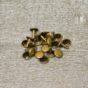 100 Sets Rivets, Double Cap Rivets, Antique Brass Leather Rivets ...