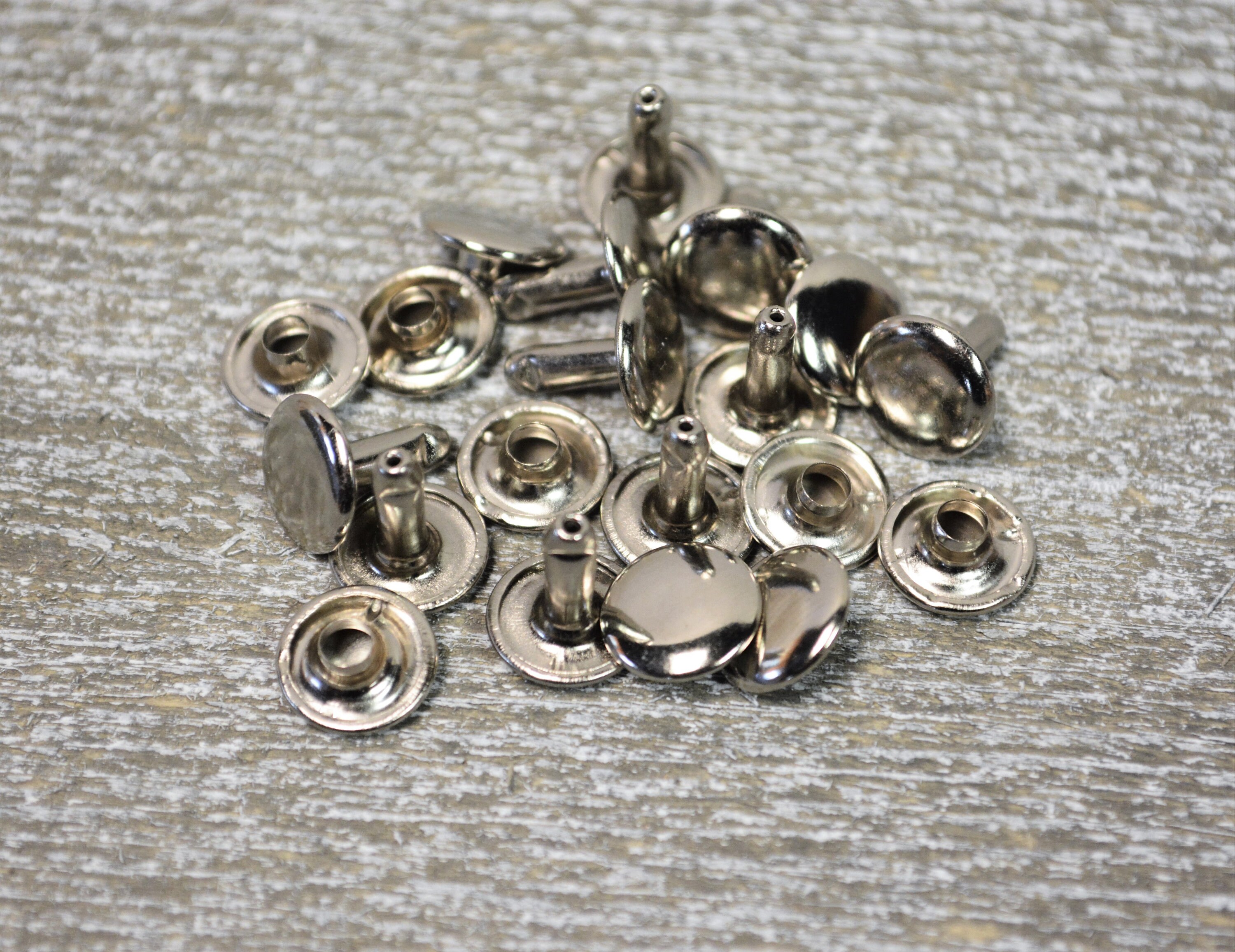 100 Sets Rivets, Silver Double Cap Rivets, Silver Leather Rivets ...
