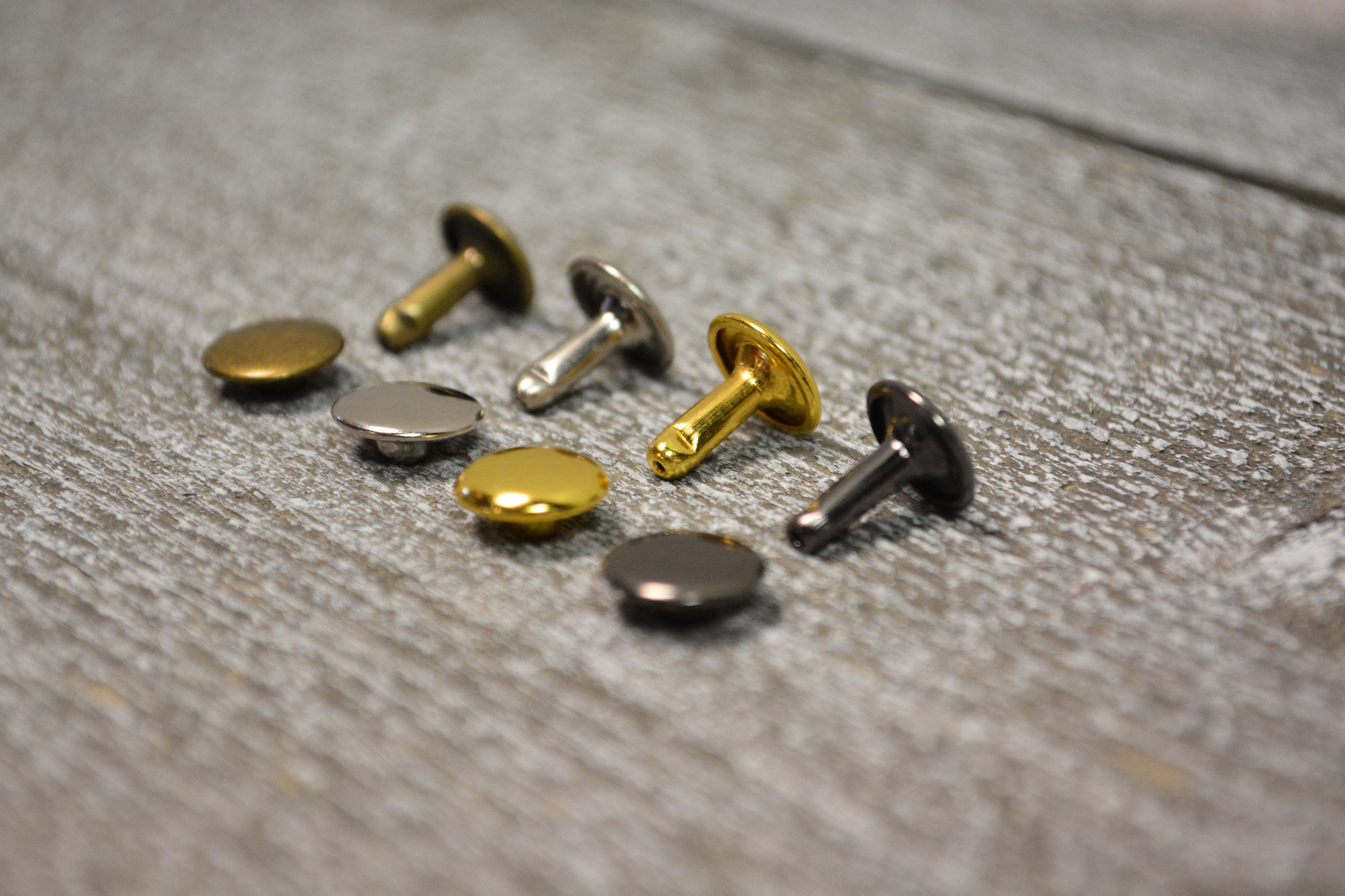 100 Sets Rivets, Double Cap Rivets, Antique Brass Leather Rivets ...