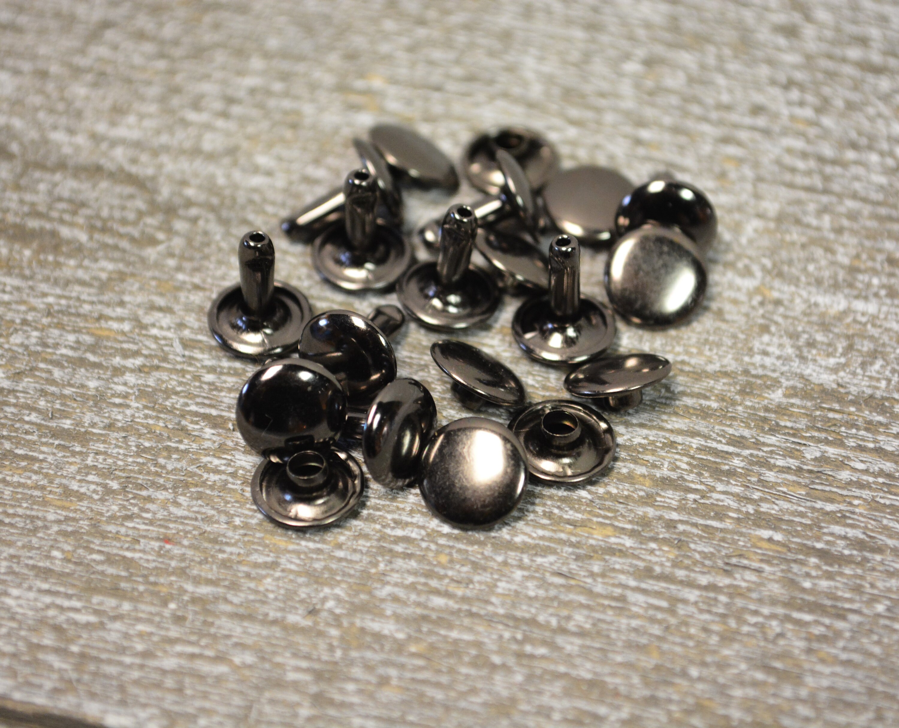 100 Sets Rivets, Gun Metal Double Cap Rivets, Gun Metal Leather Rivets ...