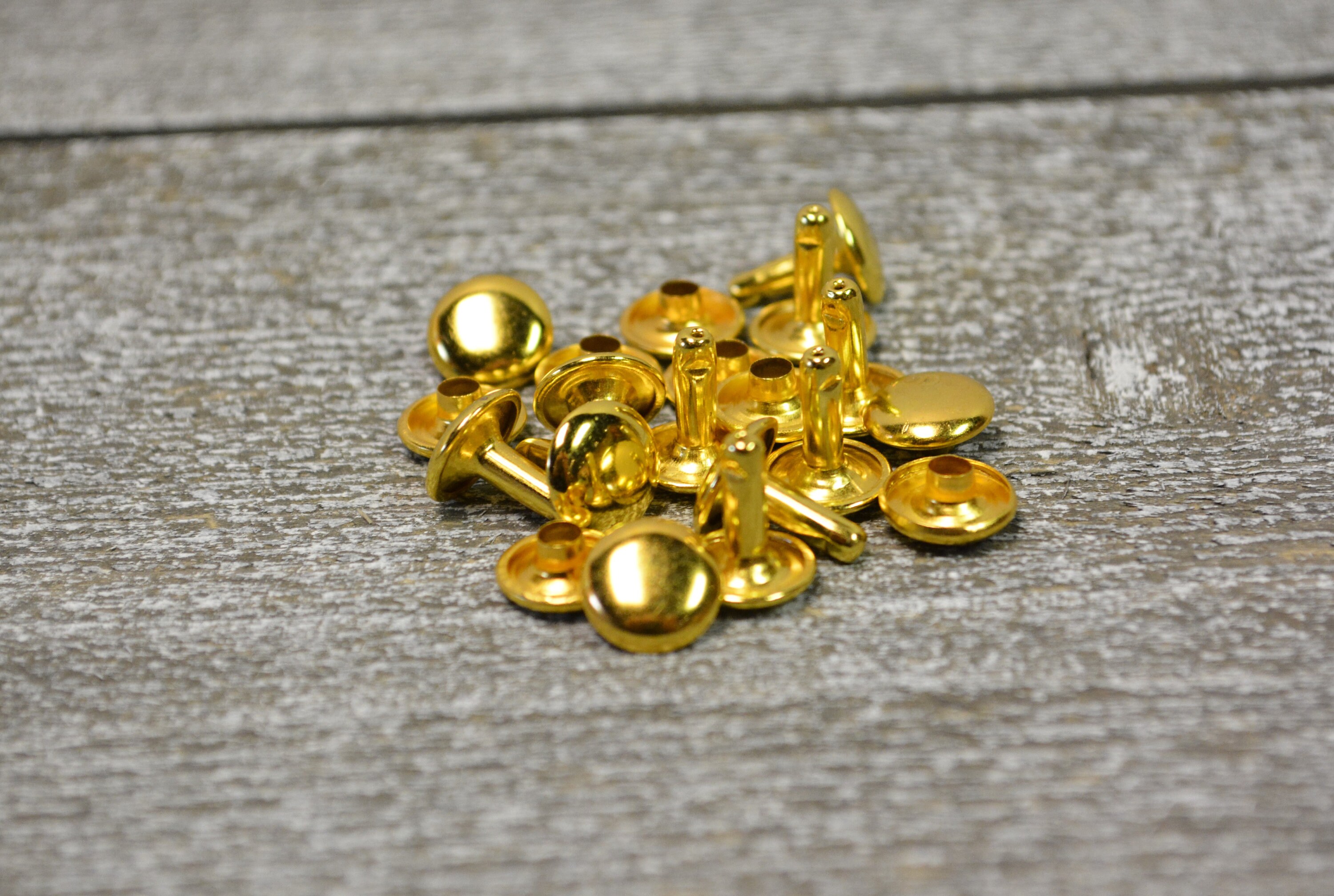 100 Sets Rivets, Gold Double Cap Rivets, Gold Leather Rivets, Gold ...