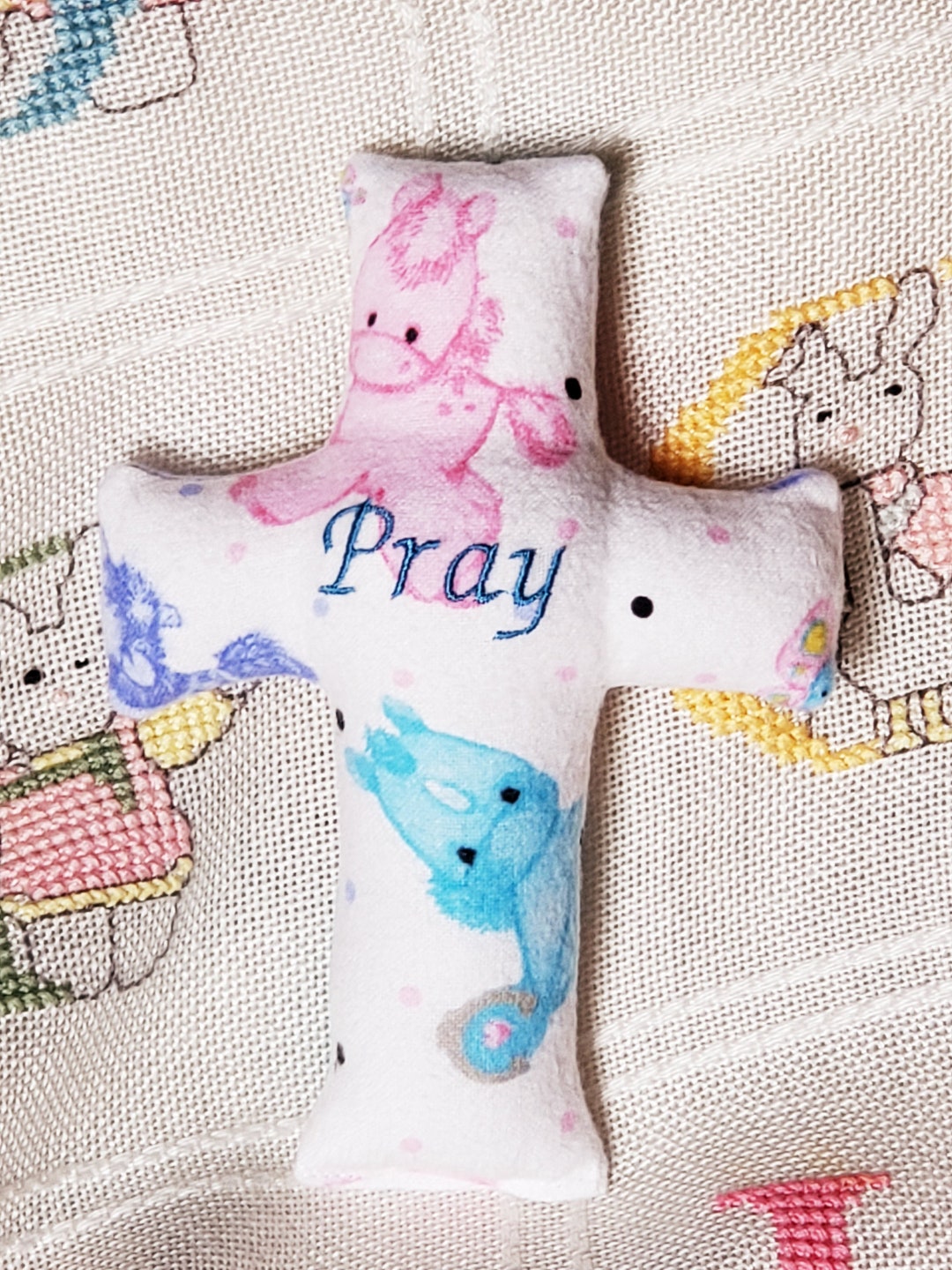 Newborn Baby Gift, Toddlers / Childs 1st Prayer Cross, Soft, Stuffed ...