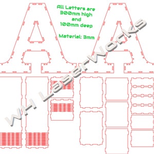 Alphabet Boxes, 3D Alphabet, Digital Lasercut File - Etsy