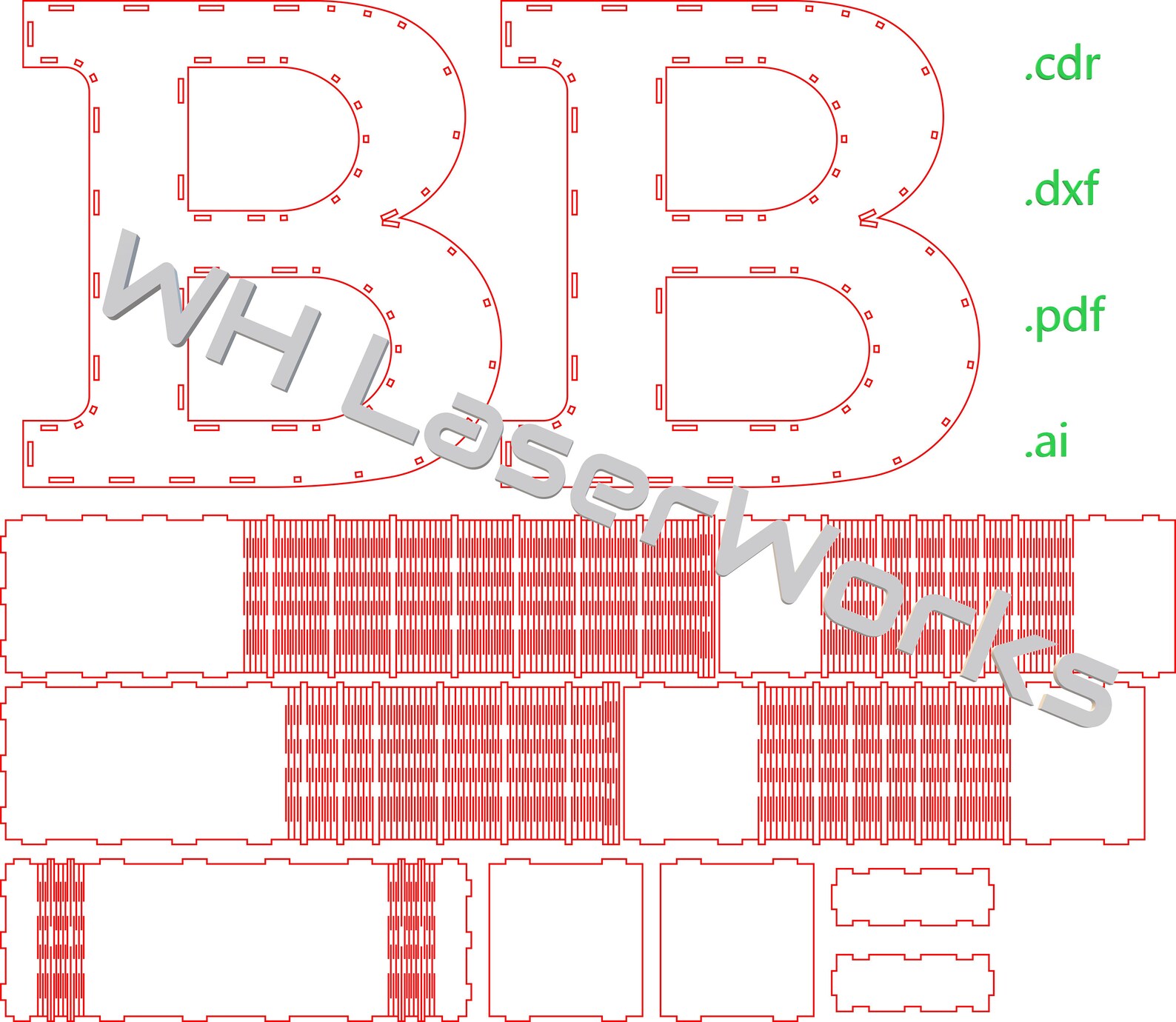 Alphabet Boxes 3D Alphabet Digital Lasercut File - Etsy