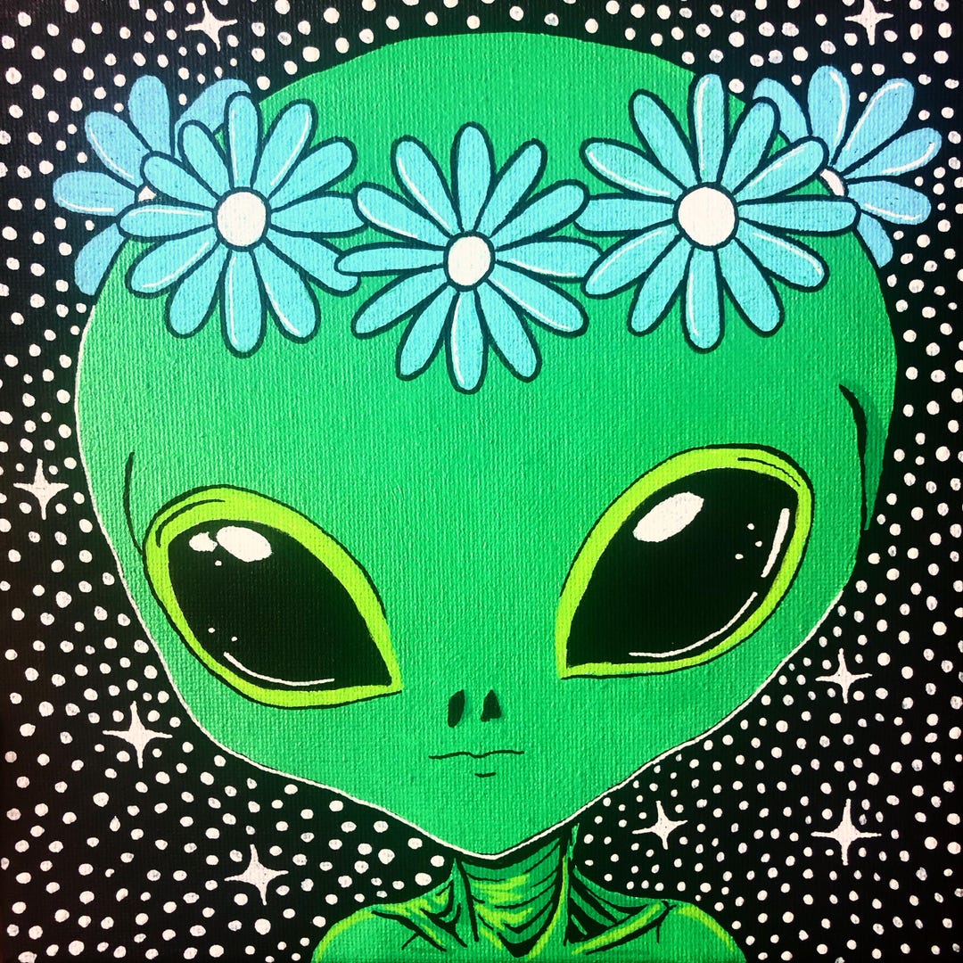 Hippie Alien Print - Etsy