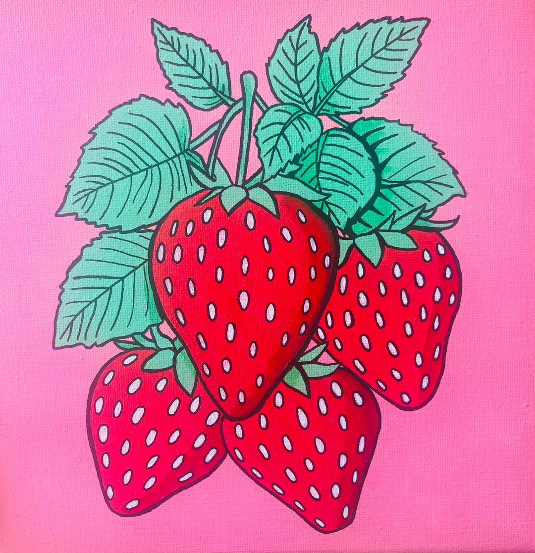Strawberry Print - Etsy