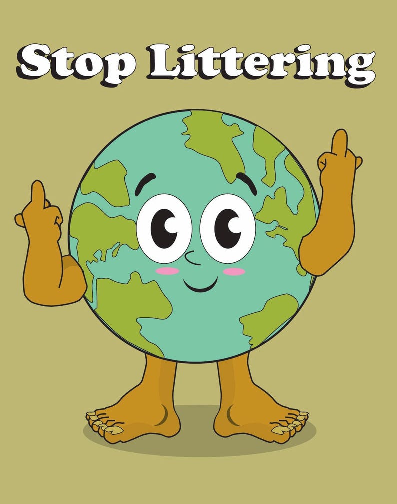 Stop Littering Print - Etsy