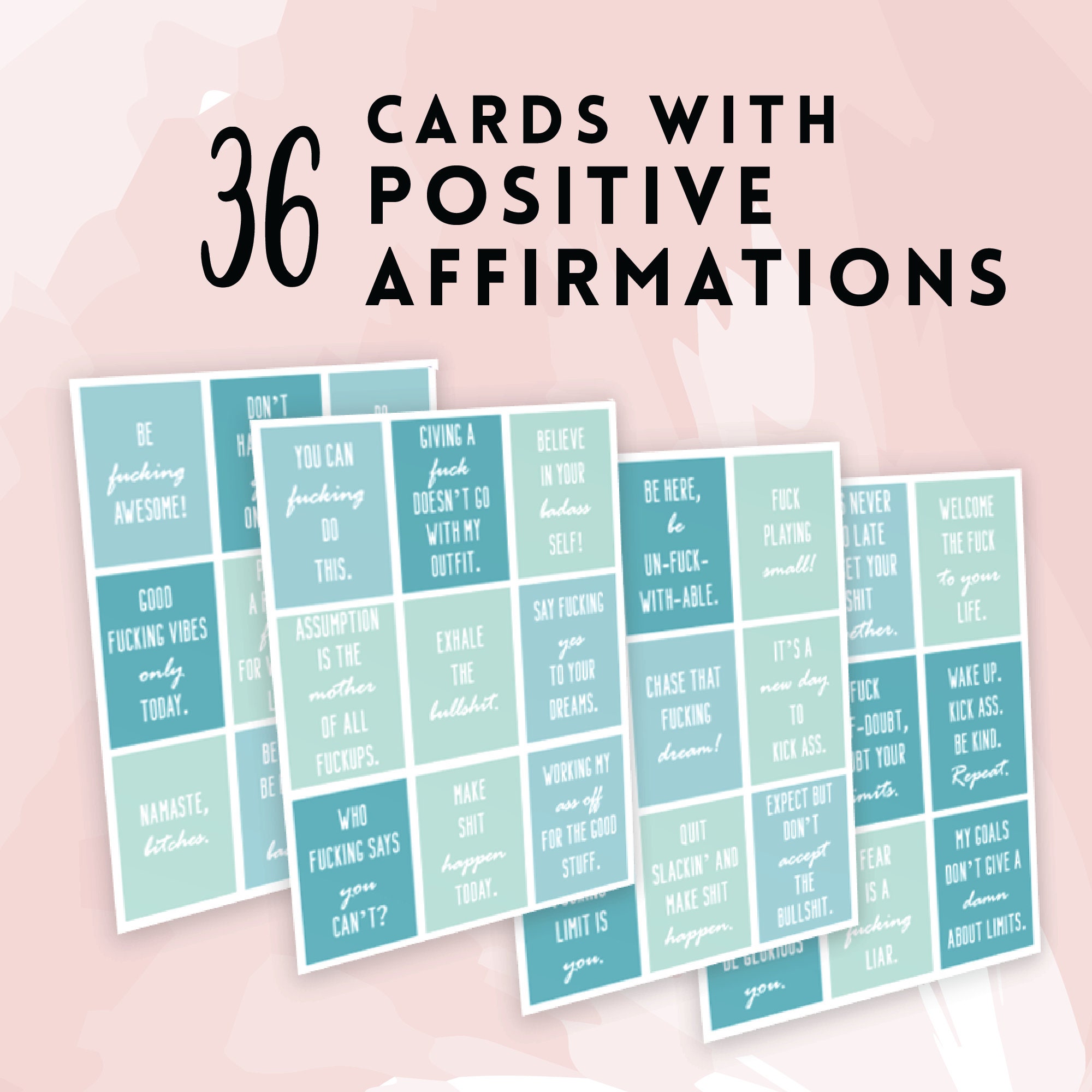 Sweary Motivation | Printable Affirmation Cards | Self-love | Personal ...