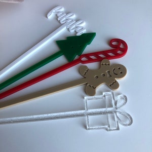 Christmas Swizzle Sticks Xmas Stir Sticks Reindeer Stir Stick Tree Stir ...