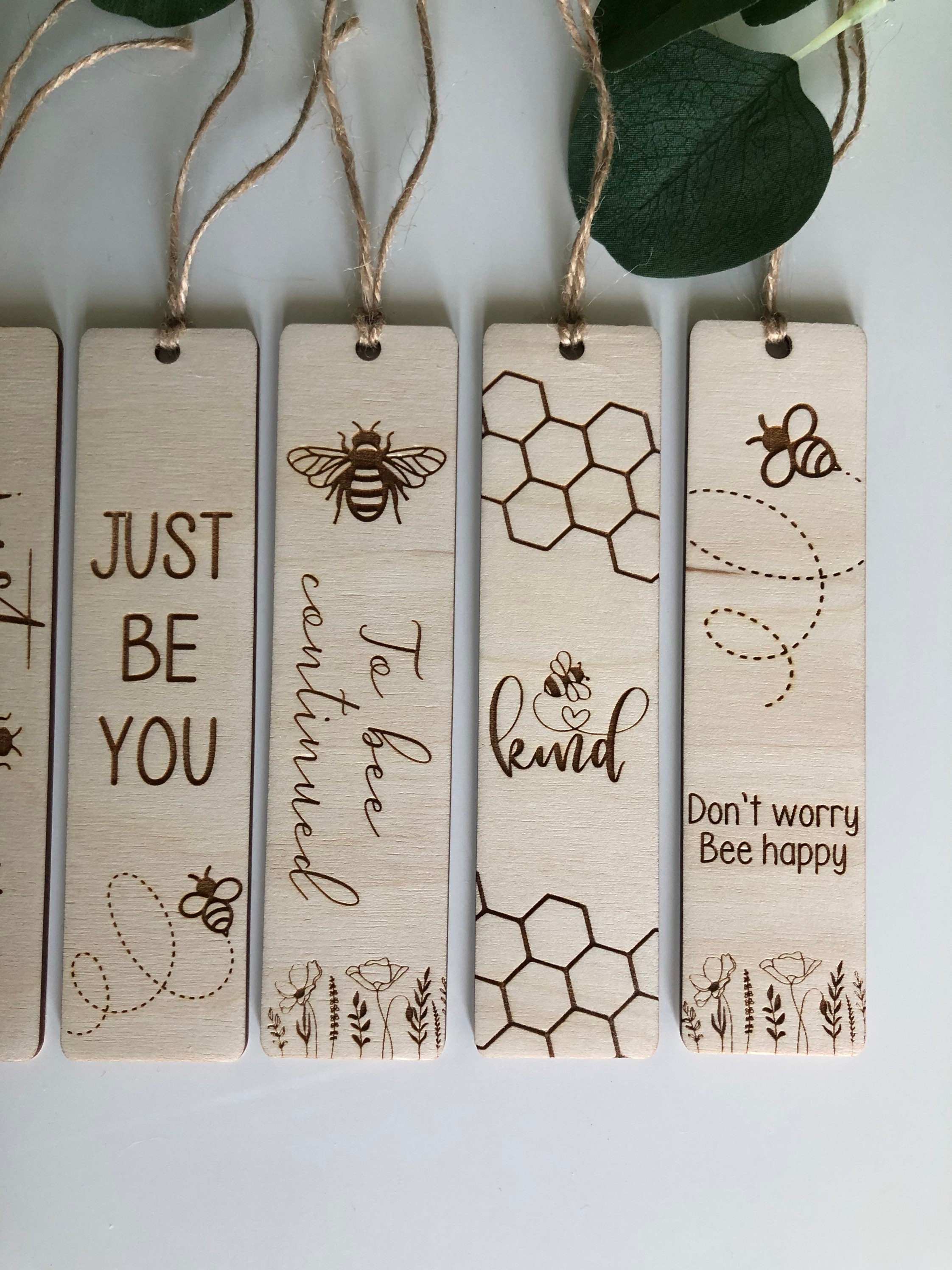Bee Wood Bookmarks Bee Themed Book Marks Just Bee Yourself - Etsy Canada