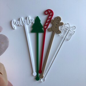 Christmas Swizzle Sticks Xmas Stir Sticks Reindeer Stir Stick Tree Stir ...