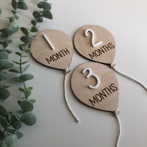 Wooden Monthly Milestone Balloon for Baby Photos Newborn - Etsy