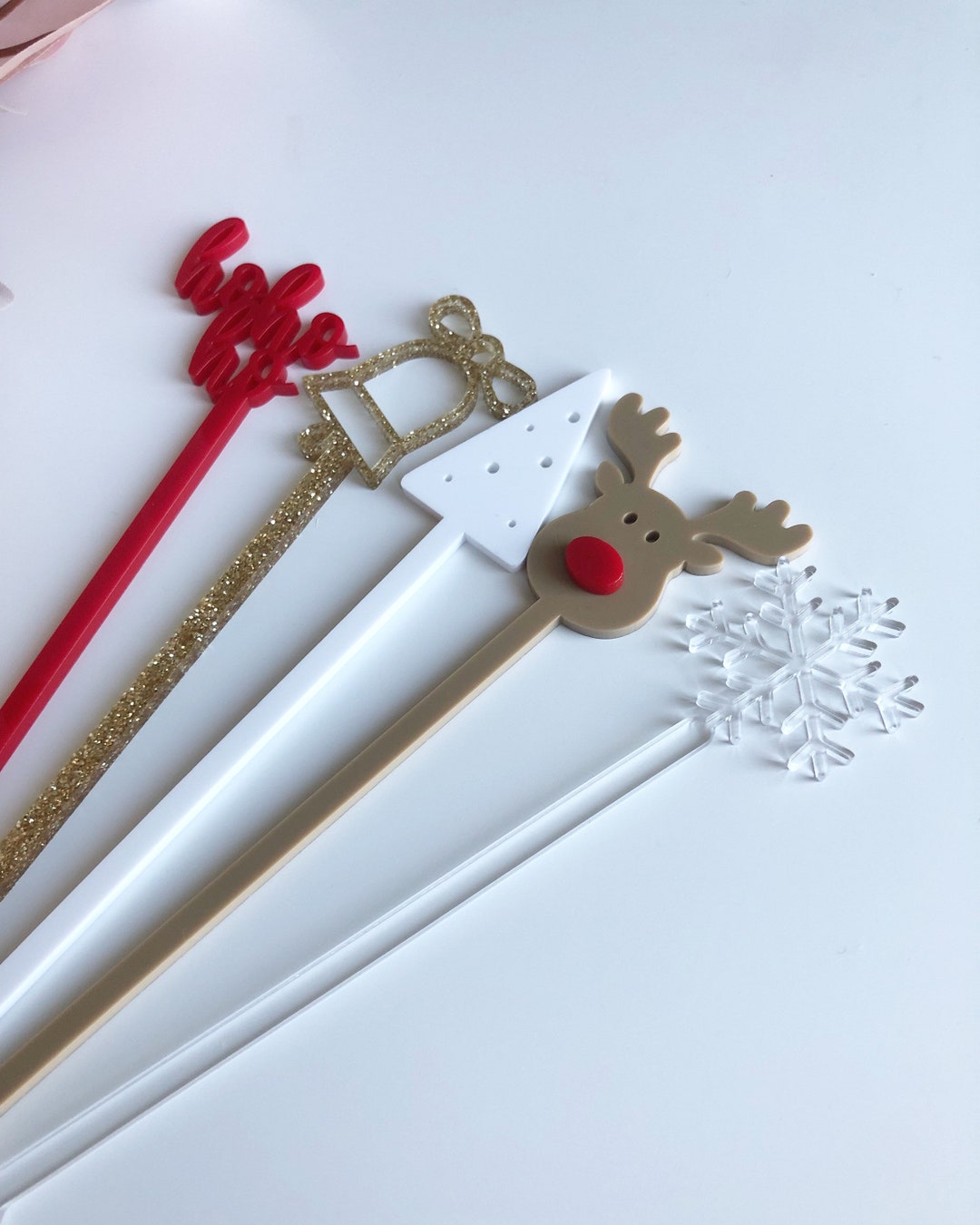 Christmas Swizzle Sticks Xmas Stir Sticks Reindeer Stir Stick Tree Stir ...