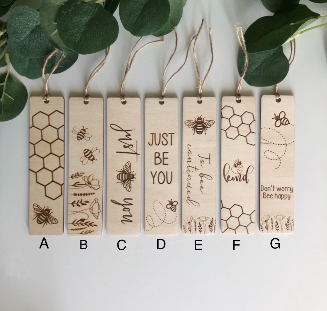 Bee Wood Bookmarks Bee Themed Book Marks Just Bee Yourself - Etsy Canada