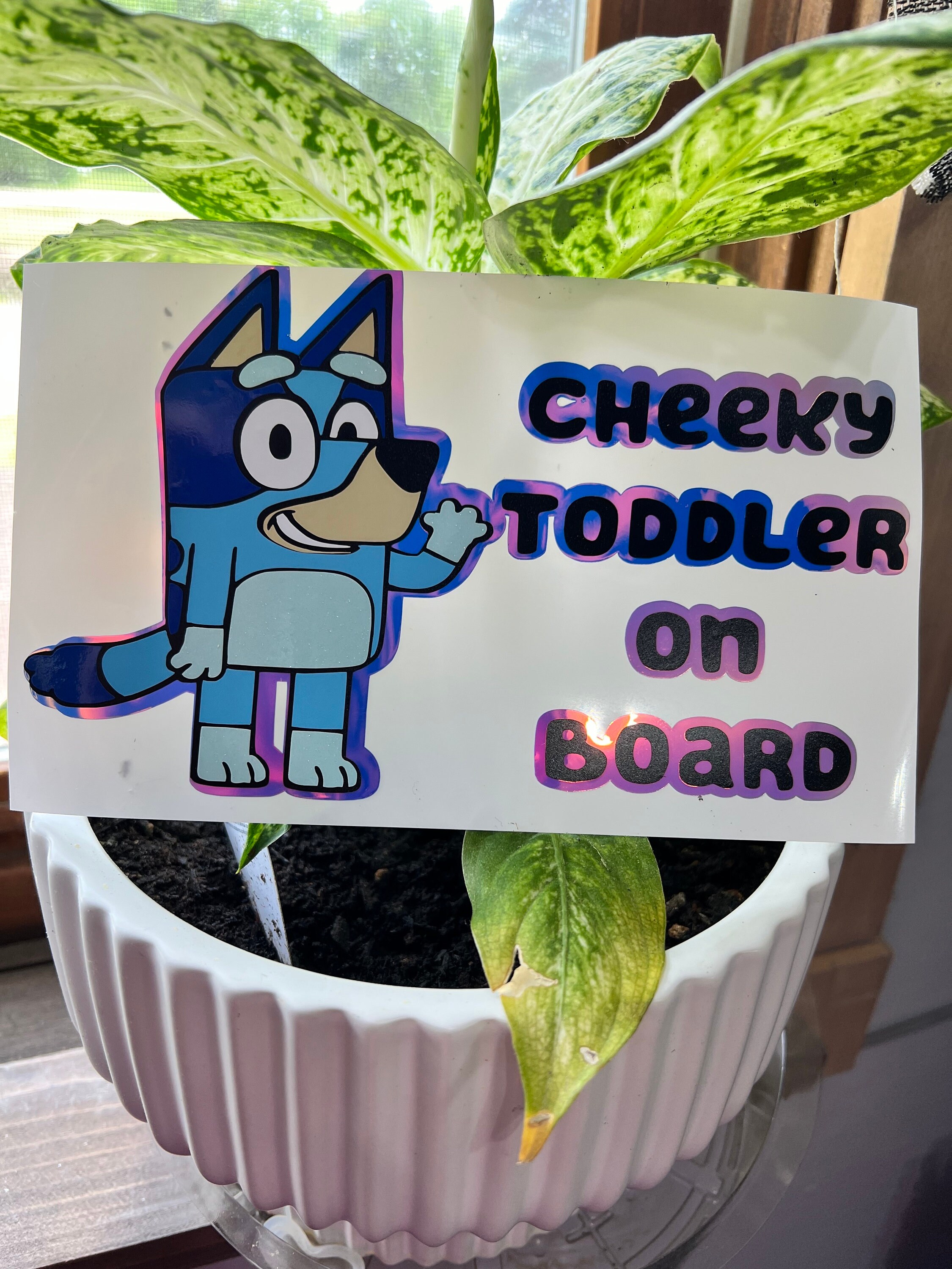 Cheeky Toddler Bluey/car Decal - Etsy