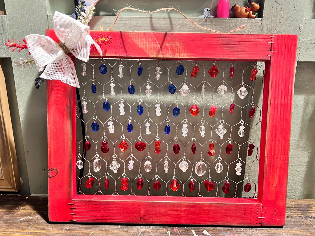 American Flag Bead Suncatcher - Etsy
