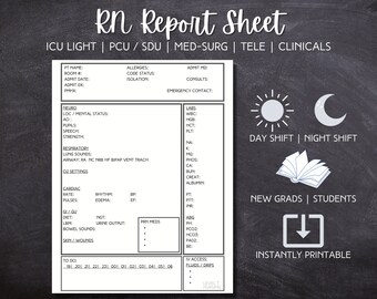 Tele Rn Report Sheet - Etsy