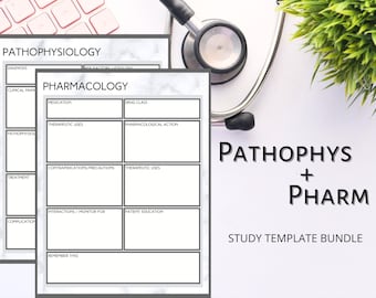 Printable Study Templates: Pharmacology, Pathophysiology, and SOAP Note ...
