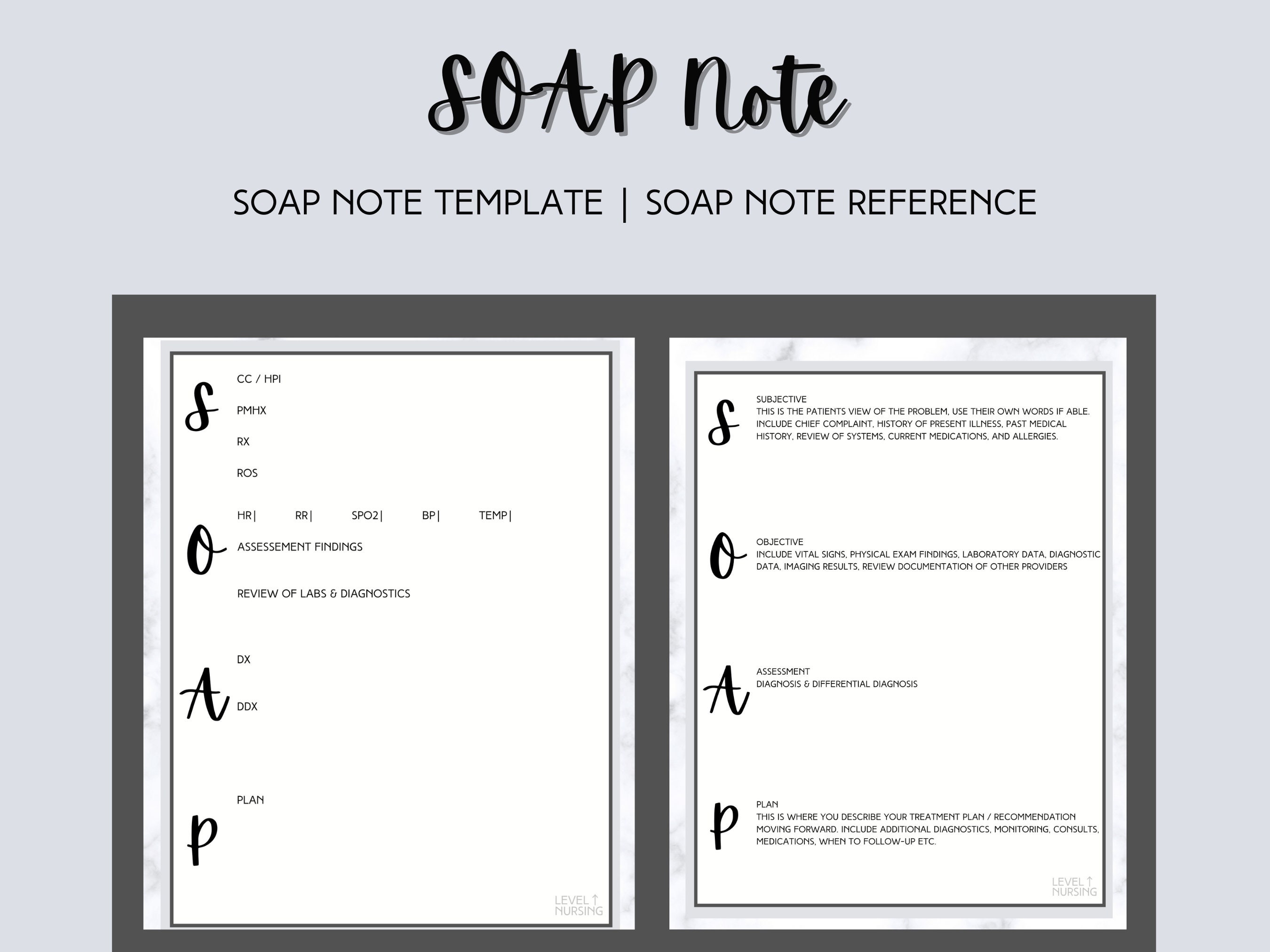 SOAP Note Template & Reference - Etsy Canada