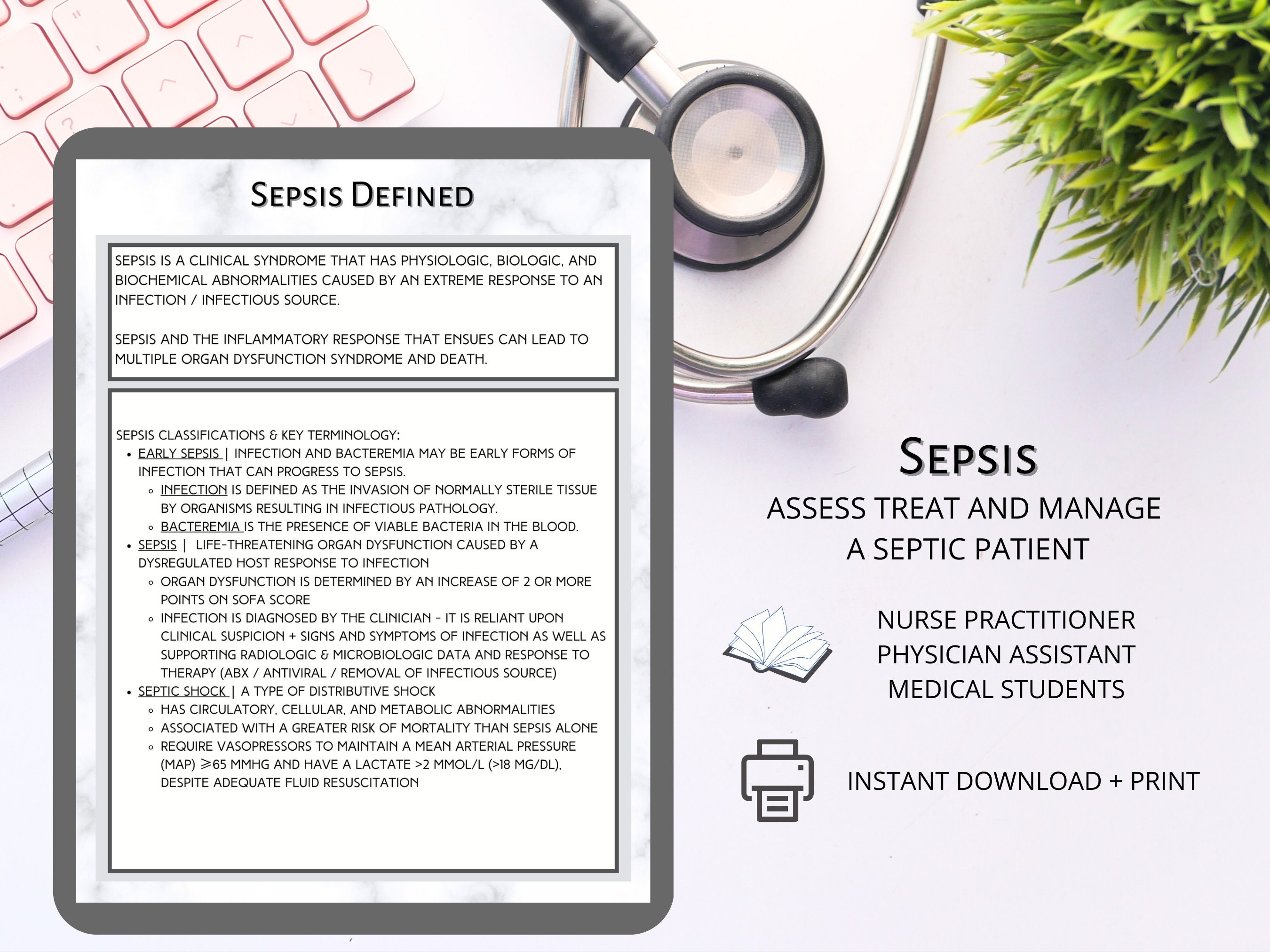 Sepsis | ARNP Study Guide - Etsy