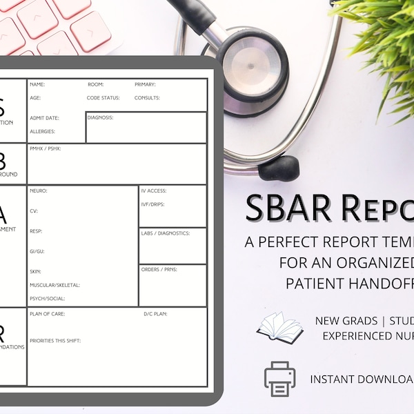 Sbar Nurse Report Sheet - Etsy