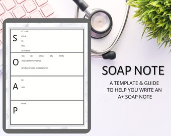 SOAP Note Template Printable for Therapist Counselors and - Etsy