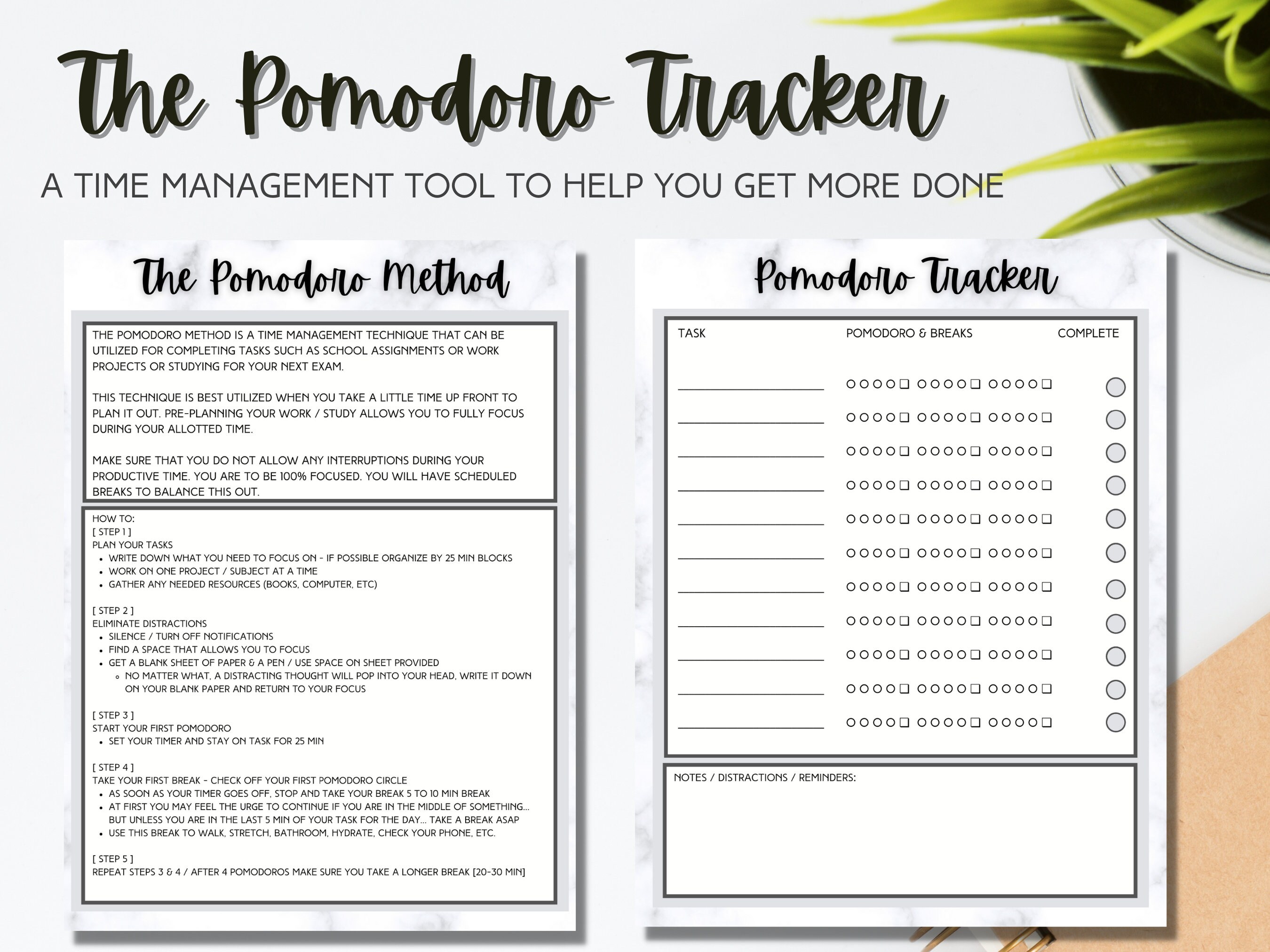 The Pomodoro Tracker a Time Management Study Tool - Etsy