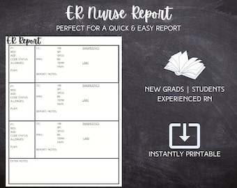 Er Report Sheet - Etsy