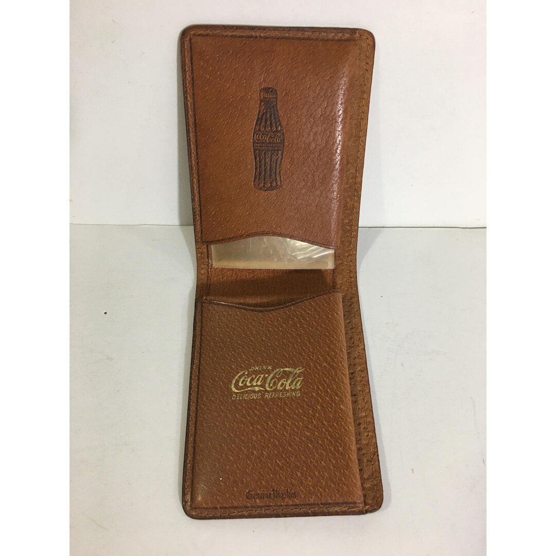 Vintage Coca-cola Genuine Naskin Brown Leather Wallet Collectible Men's ...