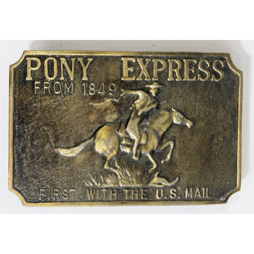 Pony Express From 1849 Belt Buckle First With the US Mail Vintage ...