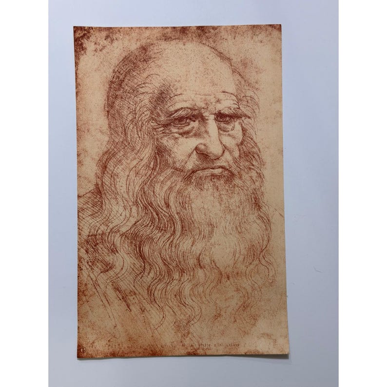 Leonardo Da Vinci Self Portrait Art Print Facsimile Fratelli Alinari - Etsy