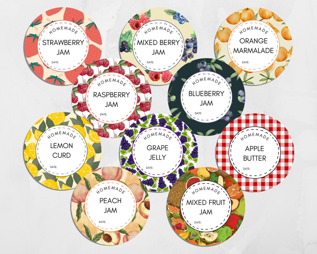 Ultimate Jam & Jelly Label Bundle Printable Round Mason - Etsy New Zealand