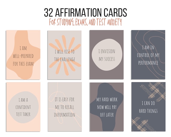 Printable Positive Affirmations for Test Anxiety and Exams - Etsy Ireland
