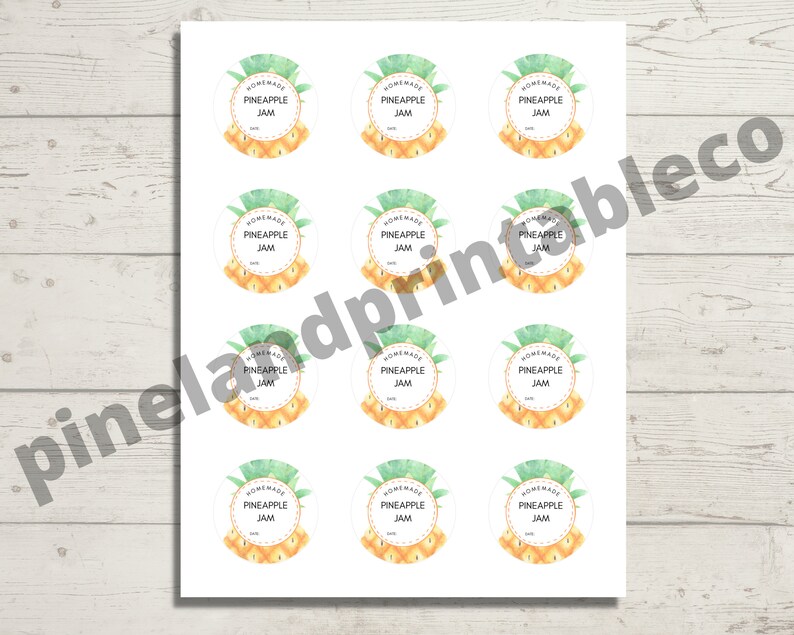 Printable Pineapple Jam Jar Labels | Mason Jar Canning Tags | 2" X 2 ...