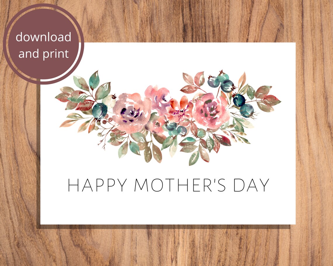 Mothers Day Card Printable Happy Mother's Day Card | Etsy