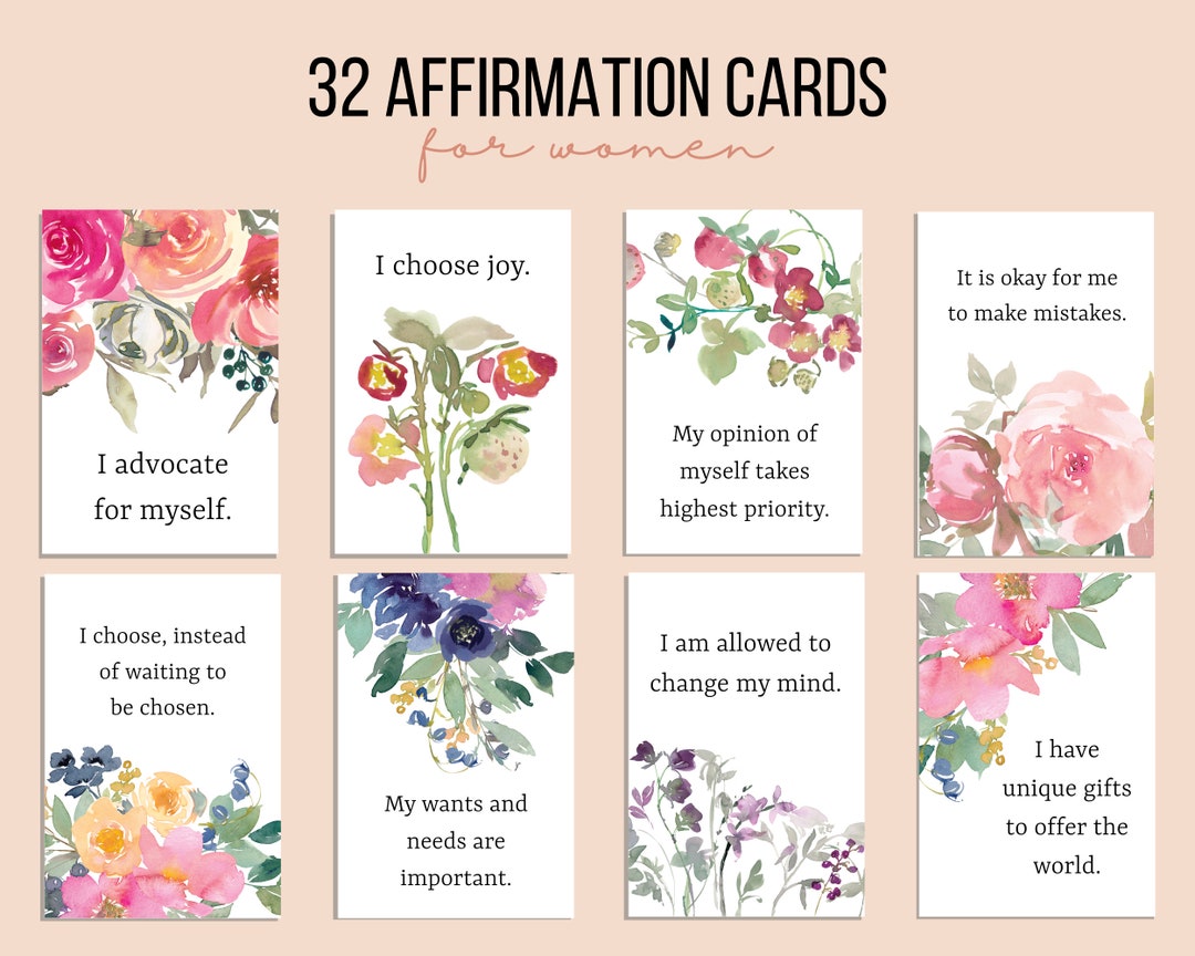 Printable Positive Affirmation Cards for Women | Women's Affirmation ...