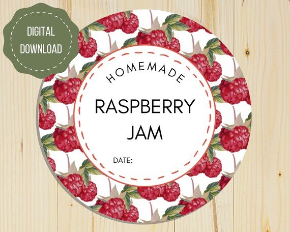 Printable 2 x 2 Raspberry Jam Labels Mason Jar | Etsy