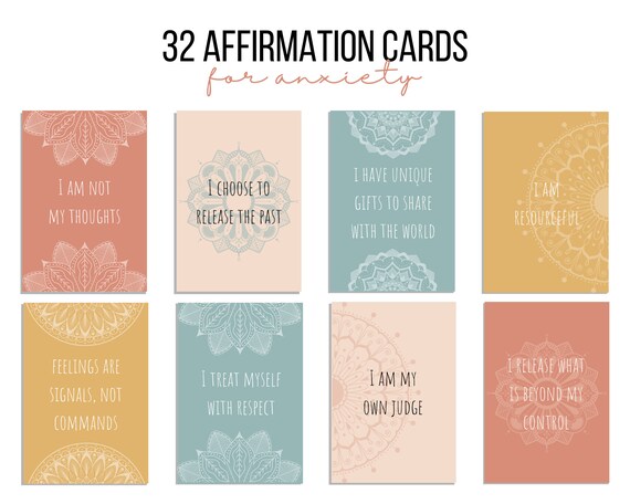 Wall Décor 32 Positive Affirmation Cards Printable Positive Affirmation ...