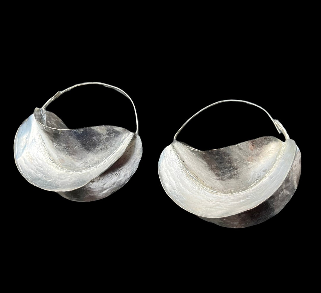 Extra Large Jumbo Silver Plated Fulani Earrings. Boho Jewellery ...