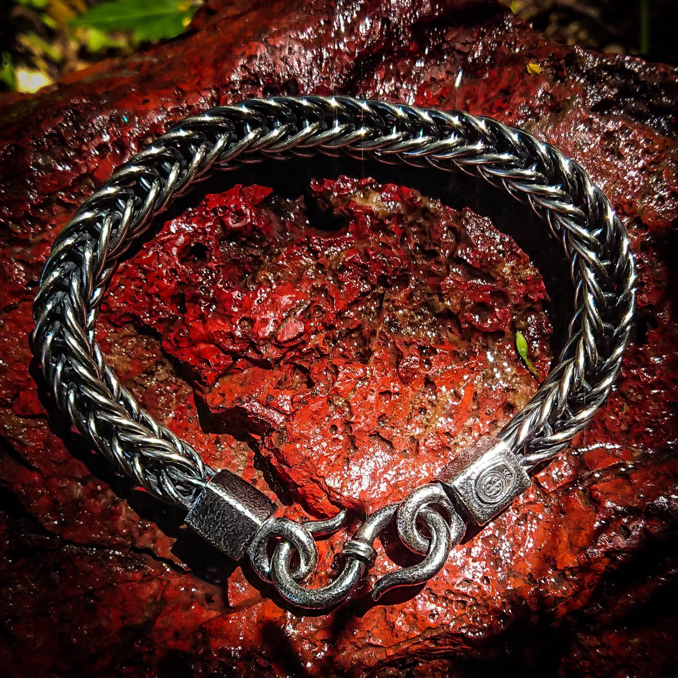 Handmade Thick Sterling Silver Double Link Foxtail Chain | Etsy