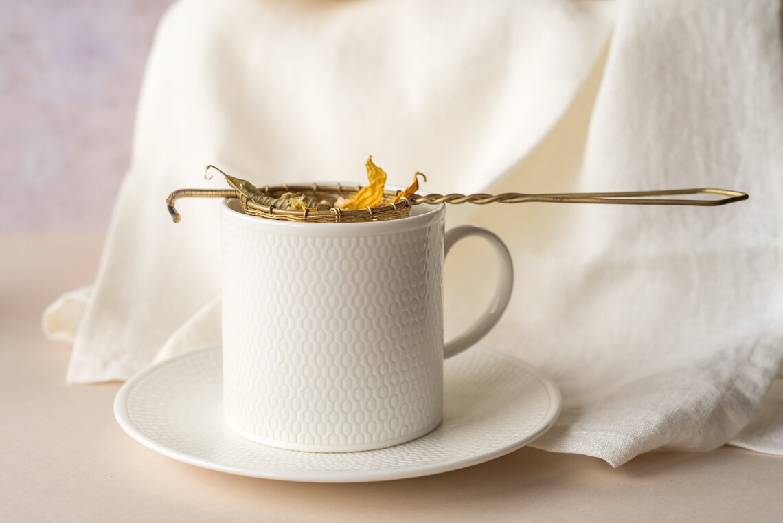 Gold Brass Tea Strainer Loose Leaf Tea Accessory Handwoven - Etsy UK