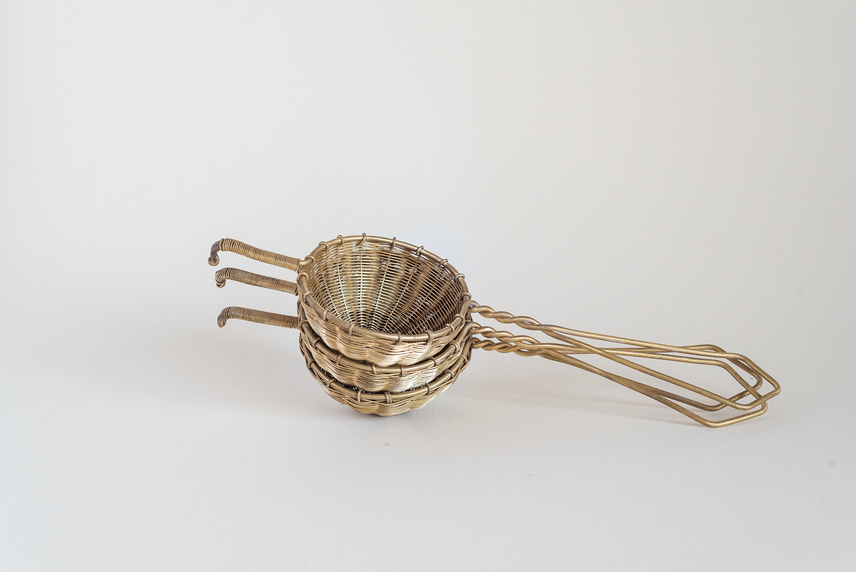 Gold Brass Tea Strainer | Loose Leaf Tea Accessory Handwoven | Small ...