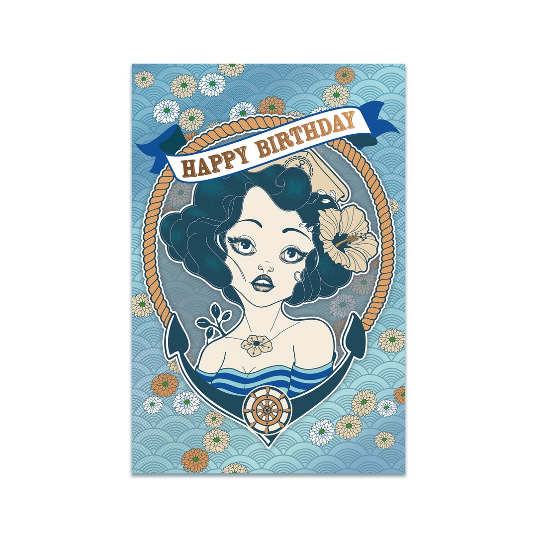 Doll_marin Birthday Card - Etsy