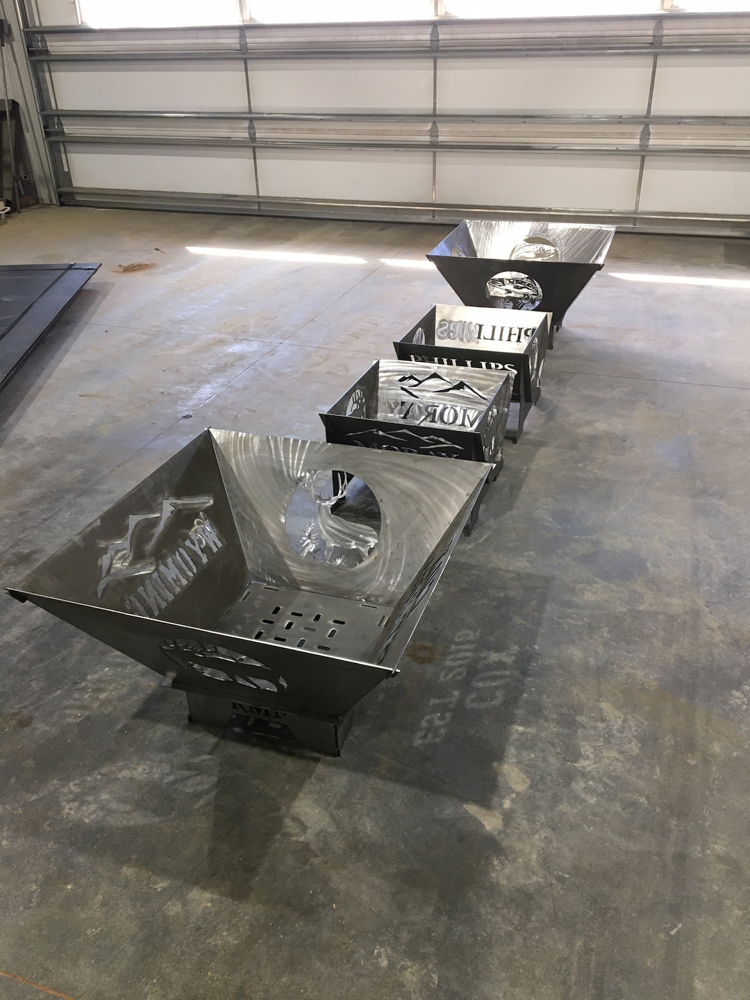 Large Custom Metal Fire Pit, 4 Sided Collapsible Custom, Heavy 12 Gauge ...