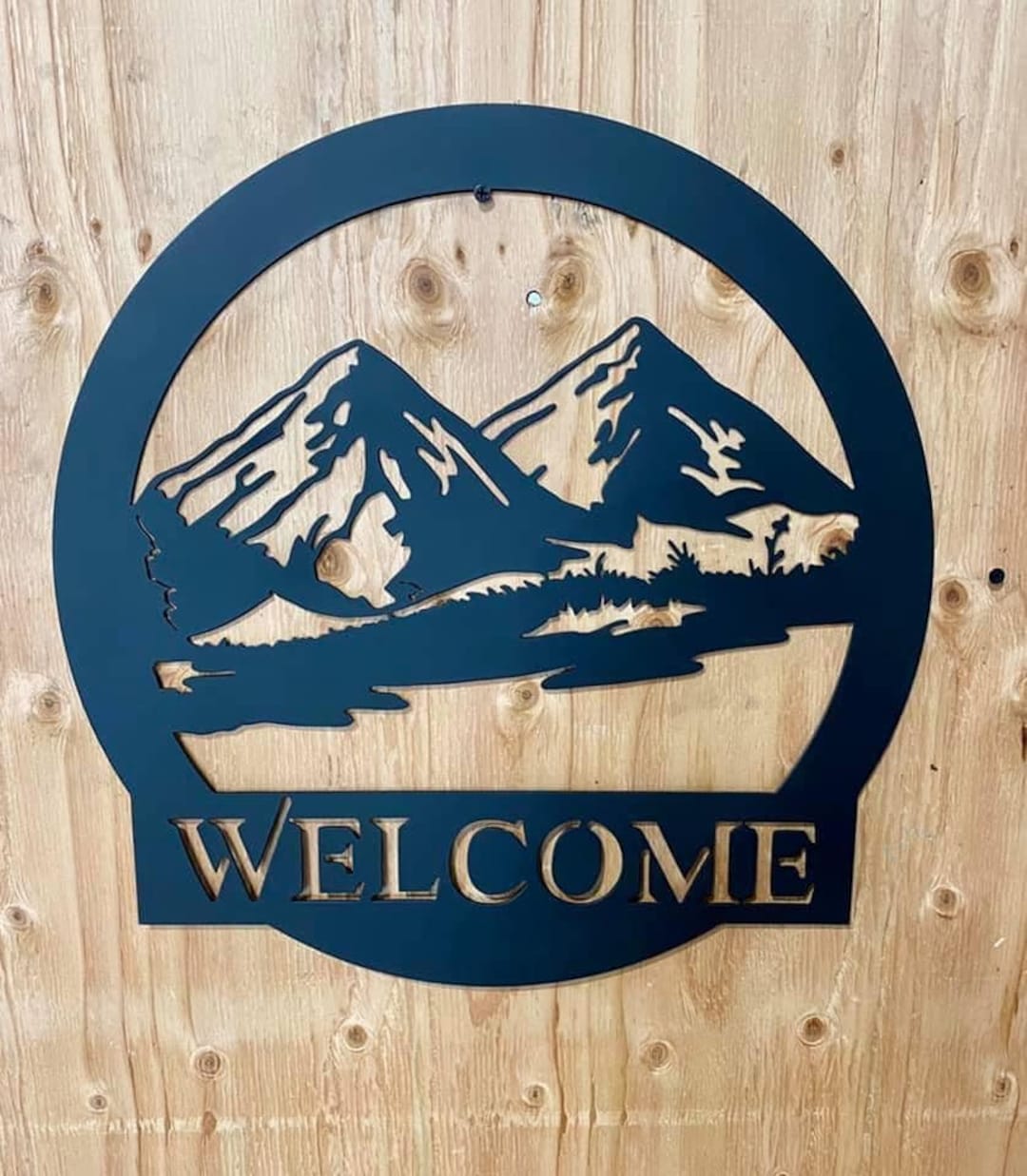 Custom Metal Sign, Mountain 1 Scene, Cabin Decor - Etsy