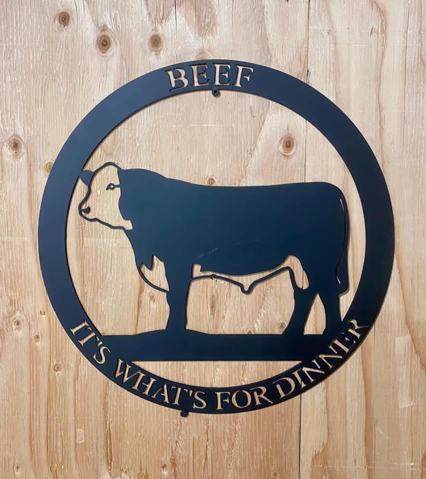 Metal Sign Beef It's What for Dinner Circle - Etsy
