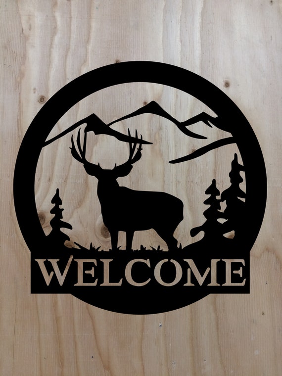 Custom Metal Sign Mule Deer Buck Mountain Scene Wildlife | Etsy